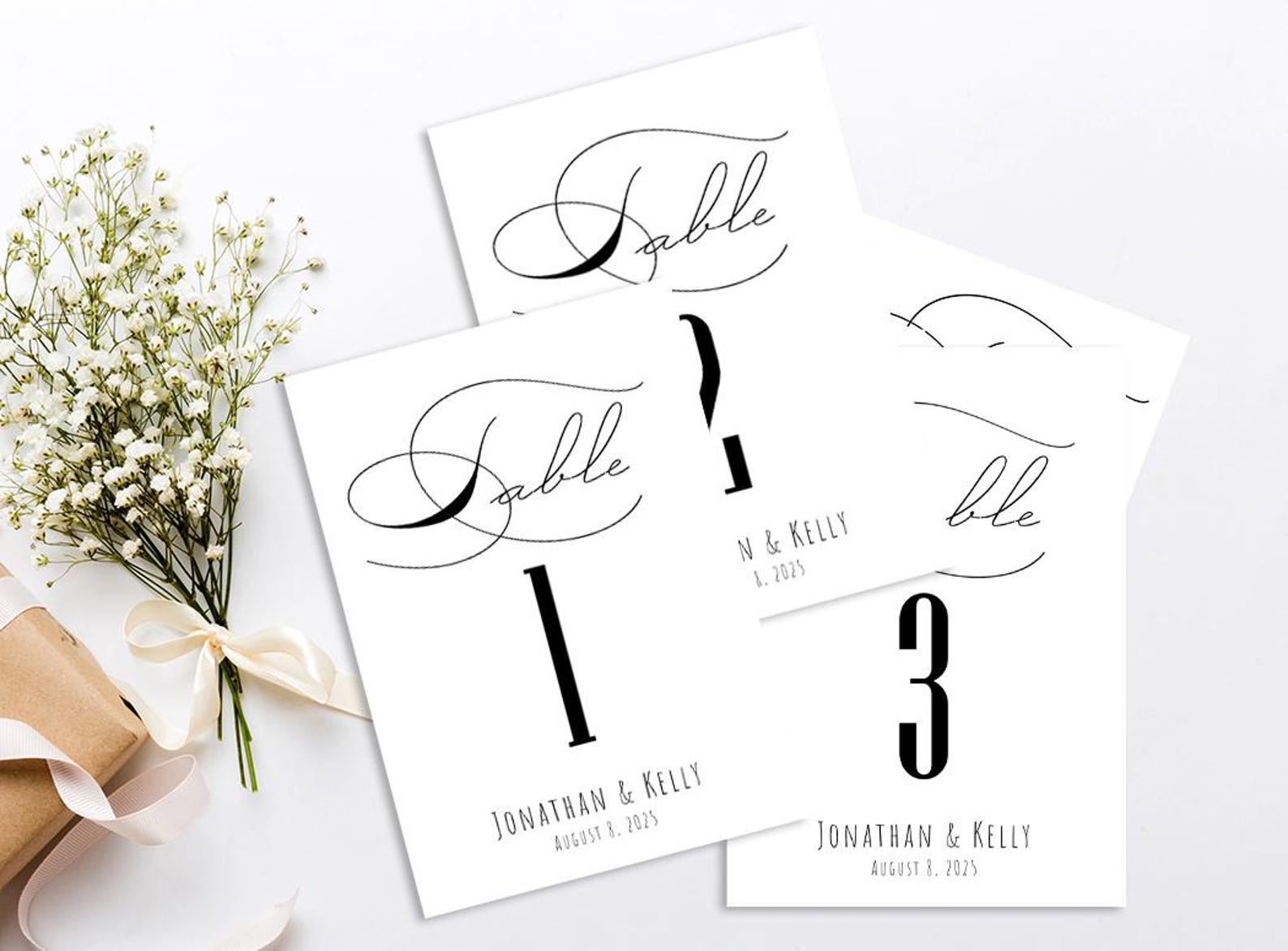 Printed Wedding Table Numbers, Heavy Cardstock Wedding Table Decor ...
