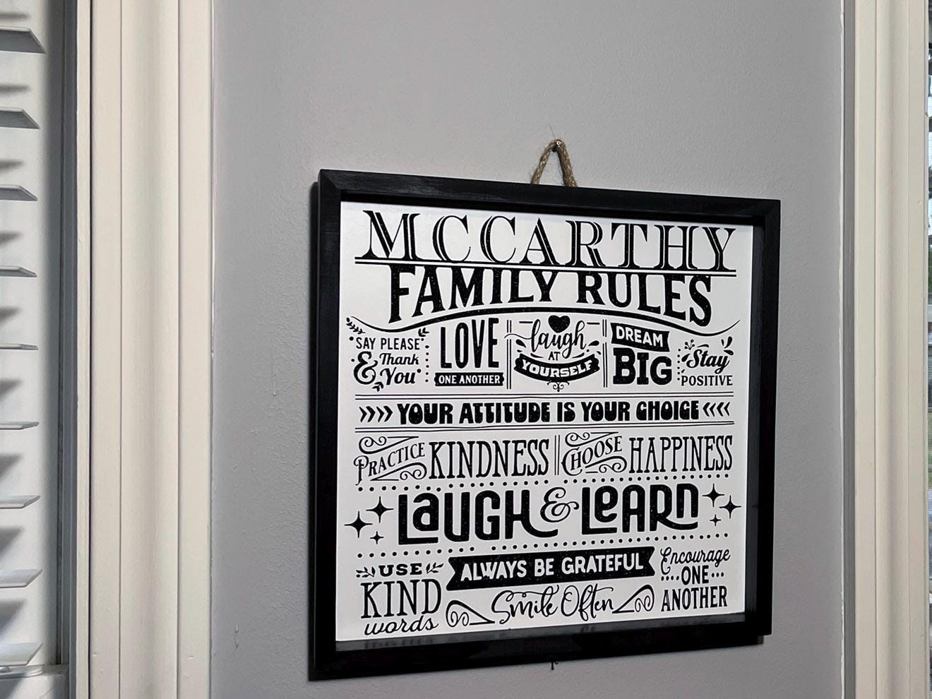 Custom Family Rules Wall Decor, Farmhouse Home Decor, Personalized ...