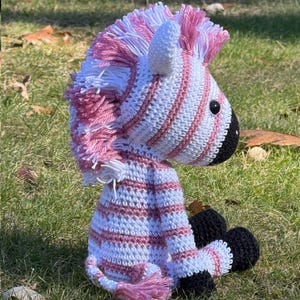 Crochet Pink Zebra Amigurumi: Handmade Cotton Stuffed Animal Toy - Etsy