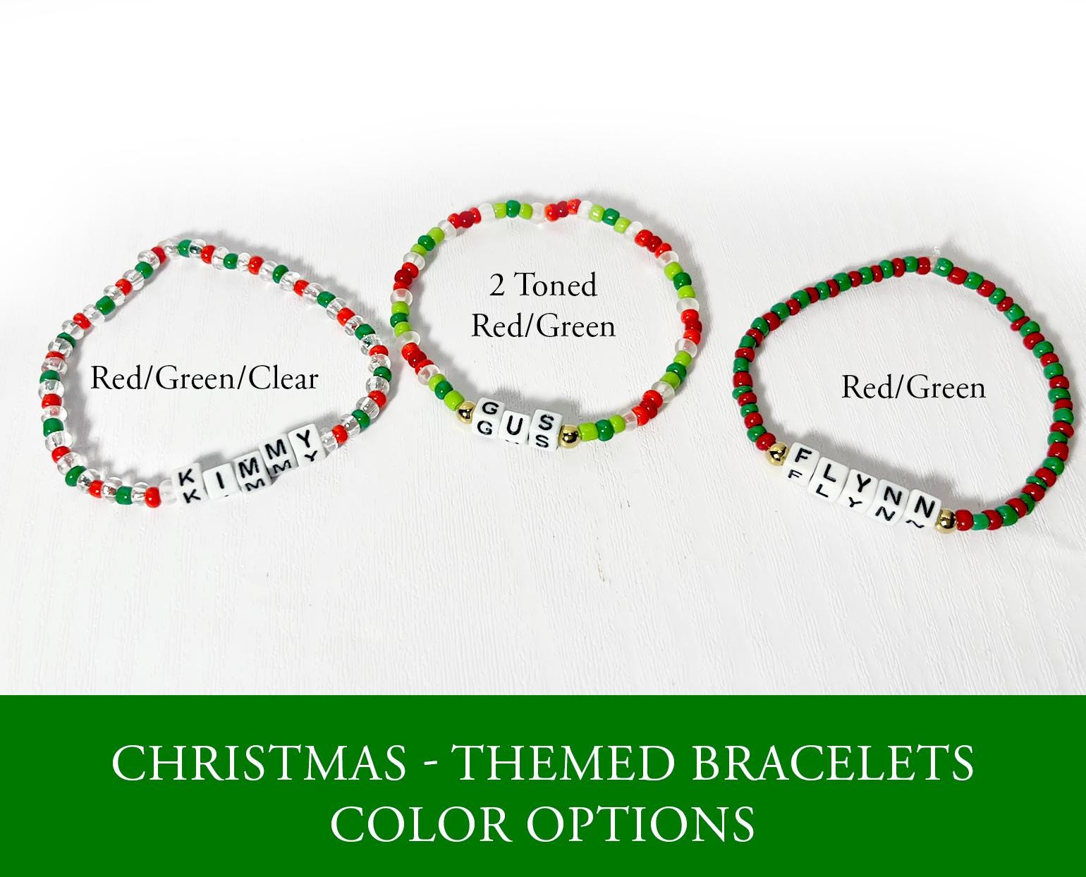 Personalized Christmas Bracelet Making Kit, Kids Holiday Party Name ...