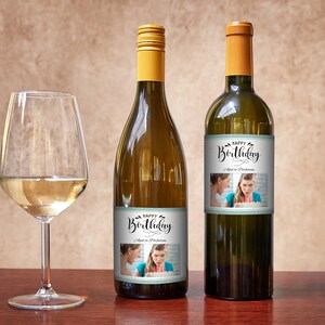 Custom Happy Birthday Wine Label Alcohol Bottle Wine Sticker/birthday ...