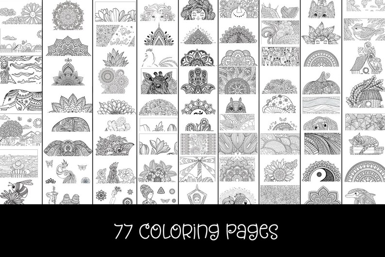 77 Coloring Pages Bundle PDF | Printable Coloring Sheets for Kids ...