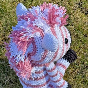 Crochet Pink Zebra Amigurumi: Handmade Cotton Stuffed Animal Toy - Etsy