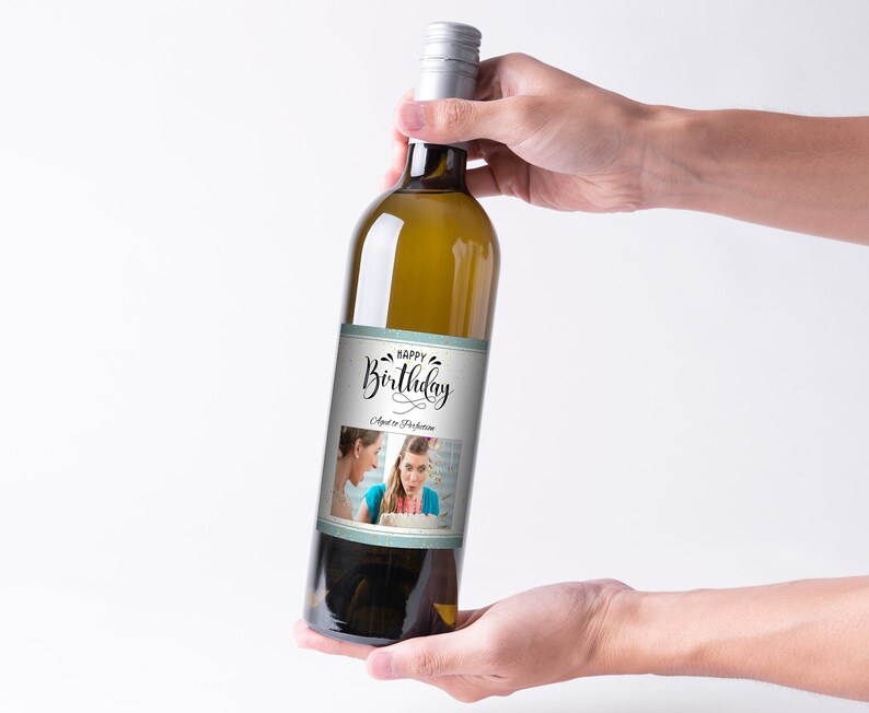 Custom Birthday Wine Label: Editable Canva Template (digital Download ...