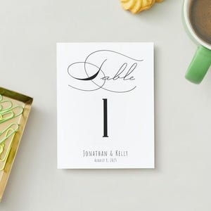 Printed Wedding Table Numbers, Heavy Cardstock Wedding Table Decor ...