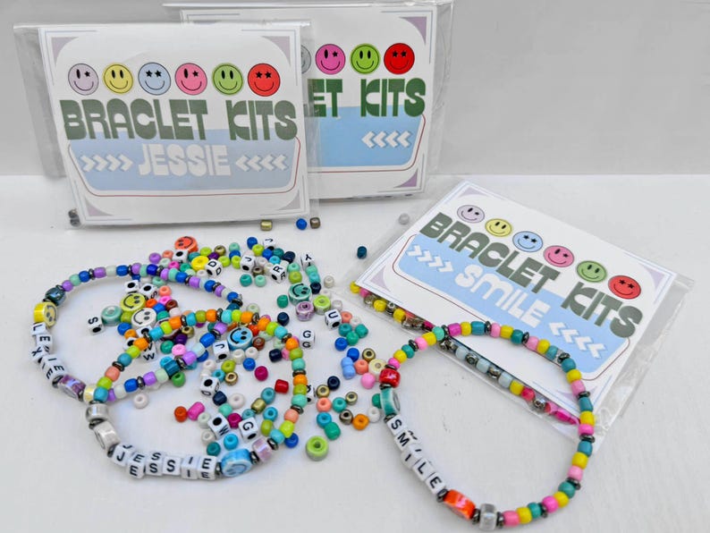 Personalized Bracelet Making Kit, Kids Name Bracelet Craft DIY Party ...