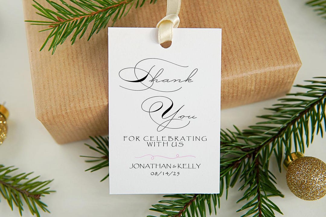 Custom Gift Tags, Thank You for Celebrating With Us Tags, Personalized ...
