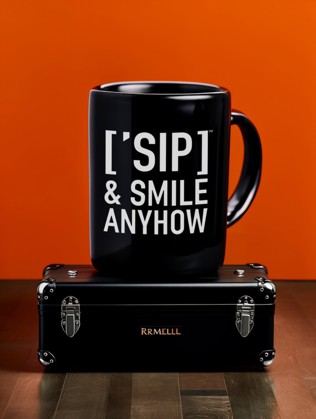 Cheerful Drinking Mantra Black Mug | ['SIP] & Smile Anyhow | Stay ...