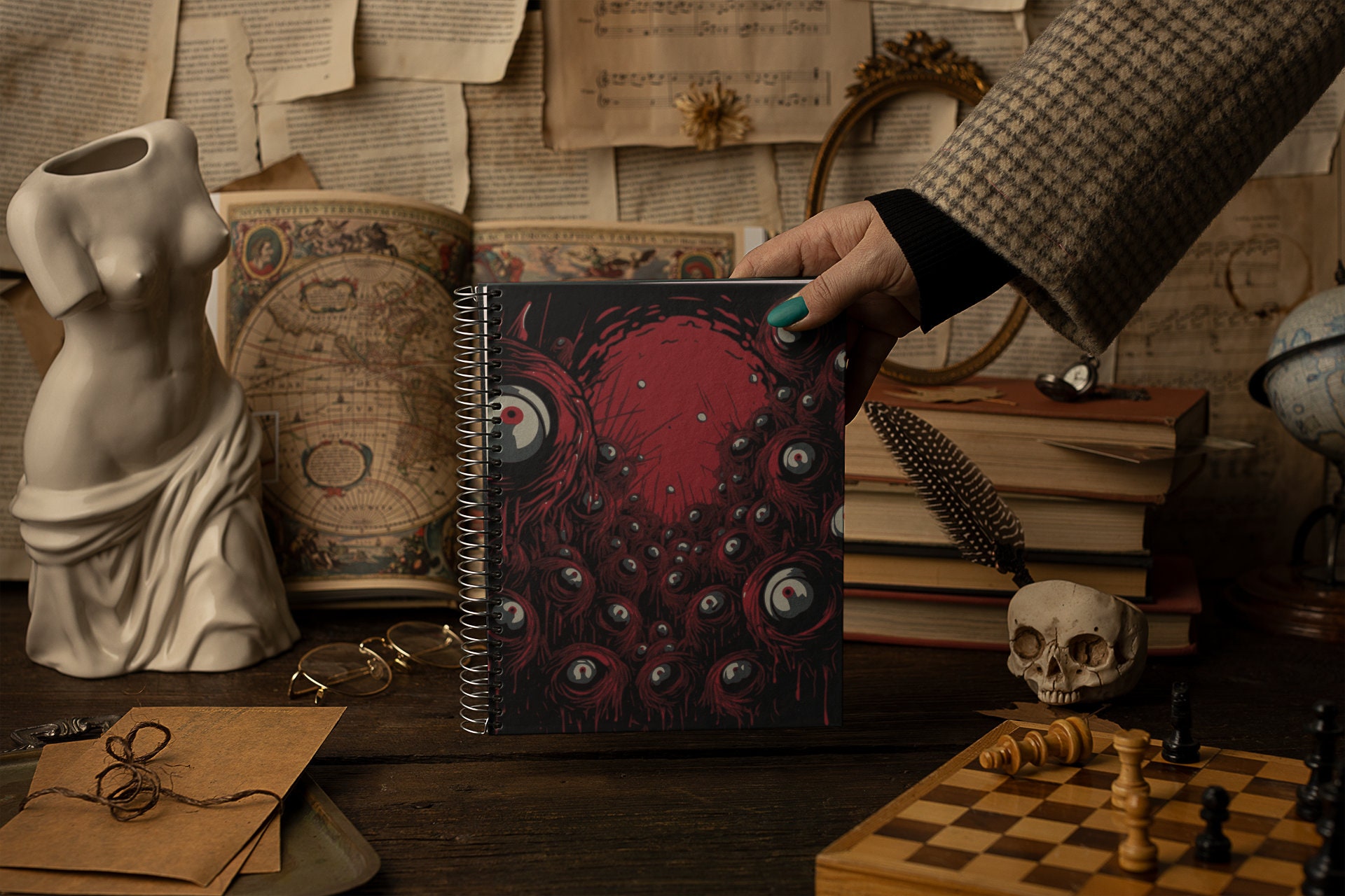 Dreamcore Red Eyeball Notebook Weirdcore Ruled Line Spiral - Etsy