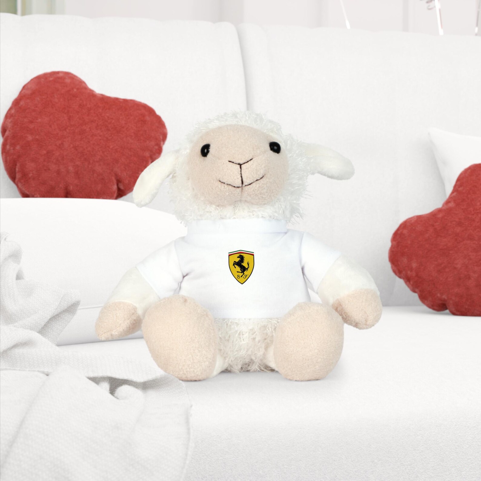Ferrari Plush Toy With T-shirt, Stuffed Animal, Car Lover Gift, Kids ...