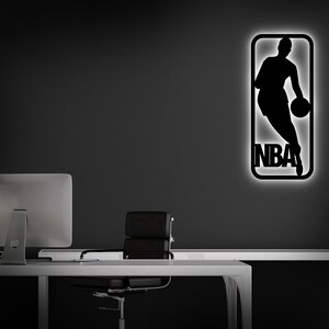 NBA Basketball Led Sign Gift for Boyfriend Game Room Decor, Wood Wall ...
