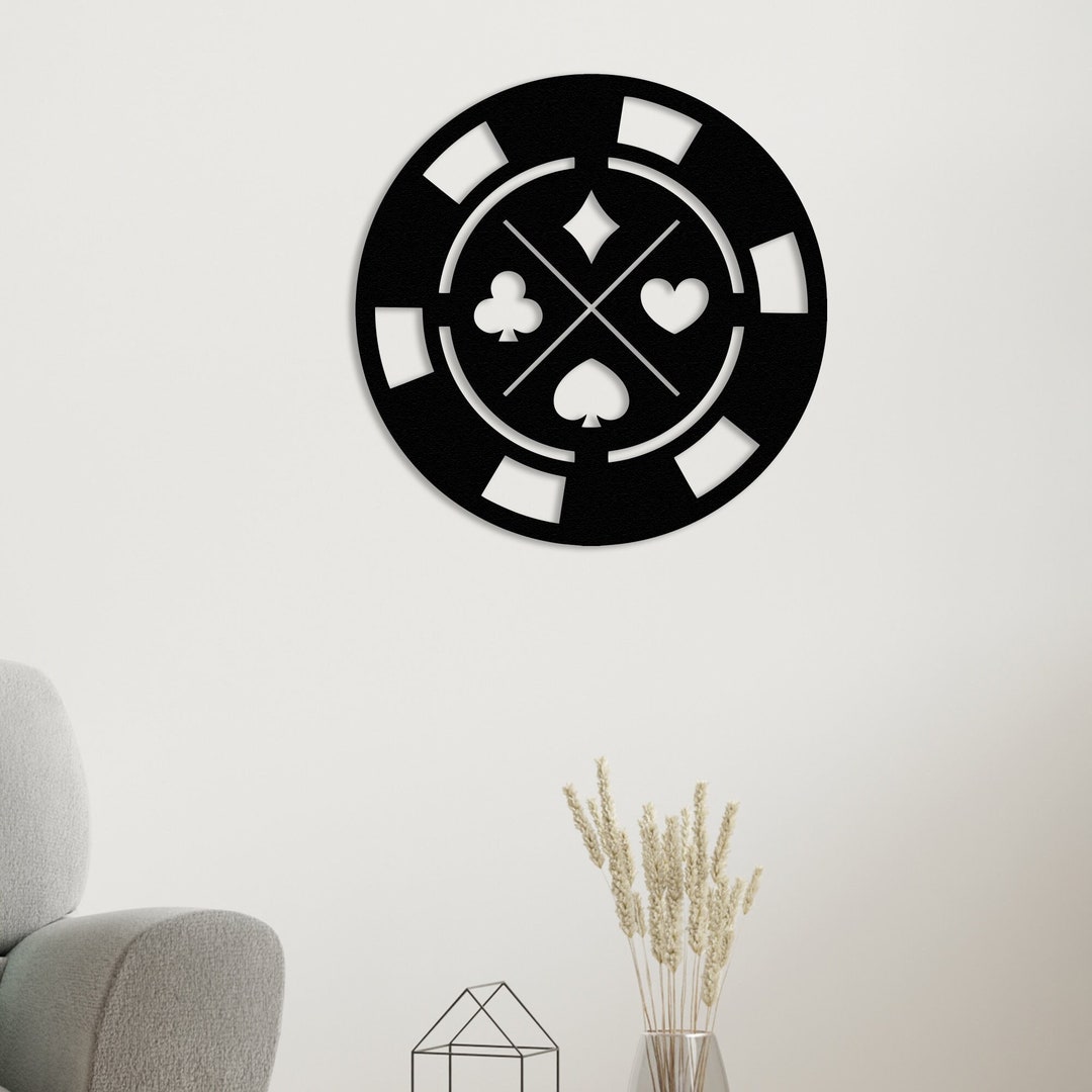Las Vegas Casino MDF Wall Art: Poker Chip Decor - Etsy