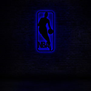 NBA Basketball Led Sign Gift for Boyfriend Game Room Decor, Wood Wall ...