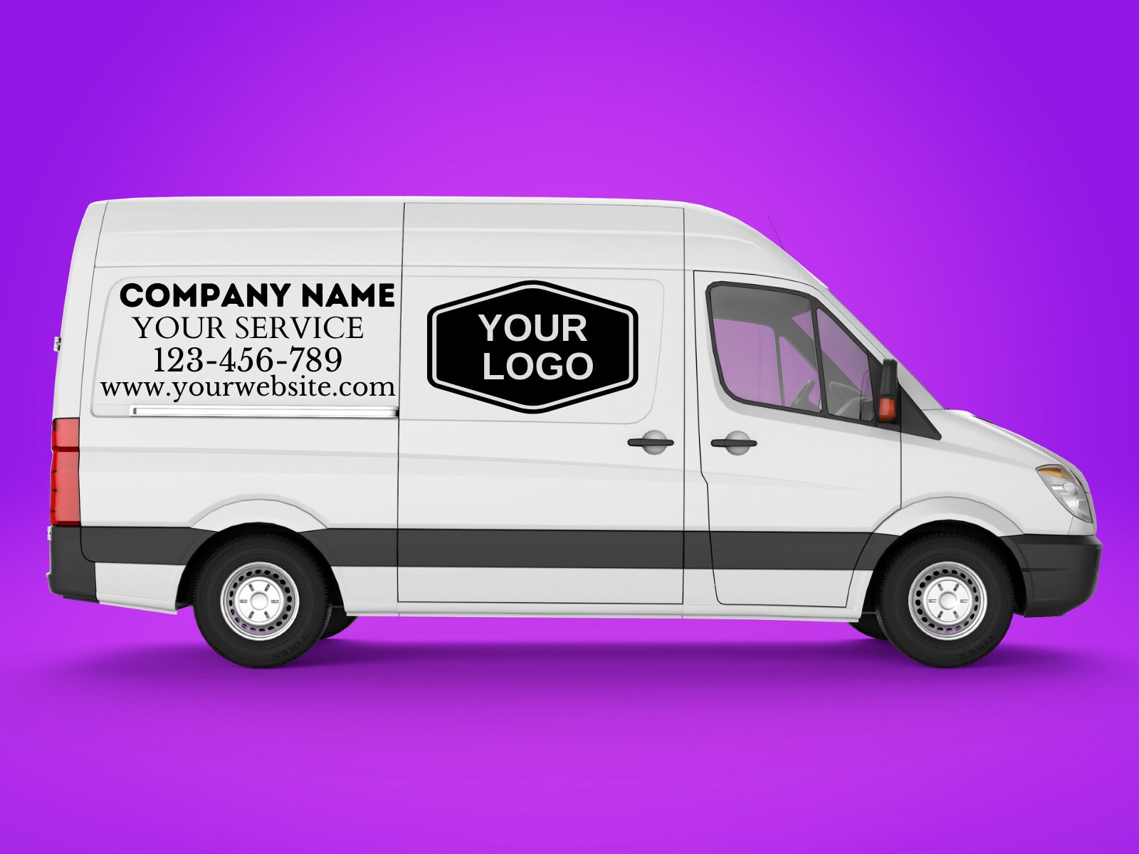 Custom Car Decals Van Decals US DOT Number Truck Stickers Vehicle Decal ...