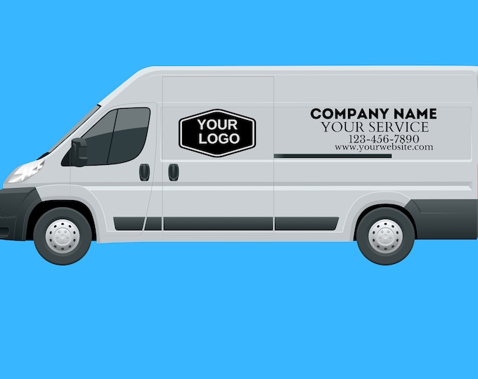 Custom Vehicle Decal Business Logo Printed Vinyl Sticker Custom Van ...