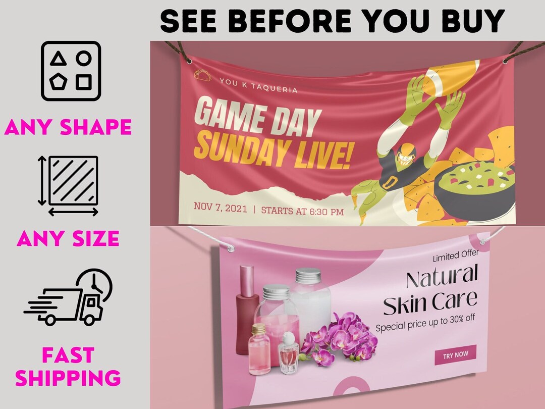 Custom Vinyl Banner Personalized Vinyl Banner Full Color Vinyl Banner ...