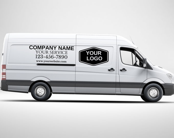 Custom Vehicle Decal Business Logo Printed Vinyl Sticker Custom Van ...