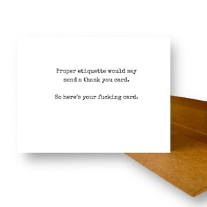 F%CKING Thank You Card Funny Thank You Card Rude Card Inappropriate ...