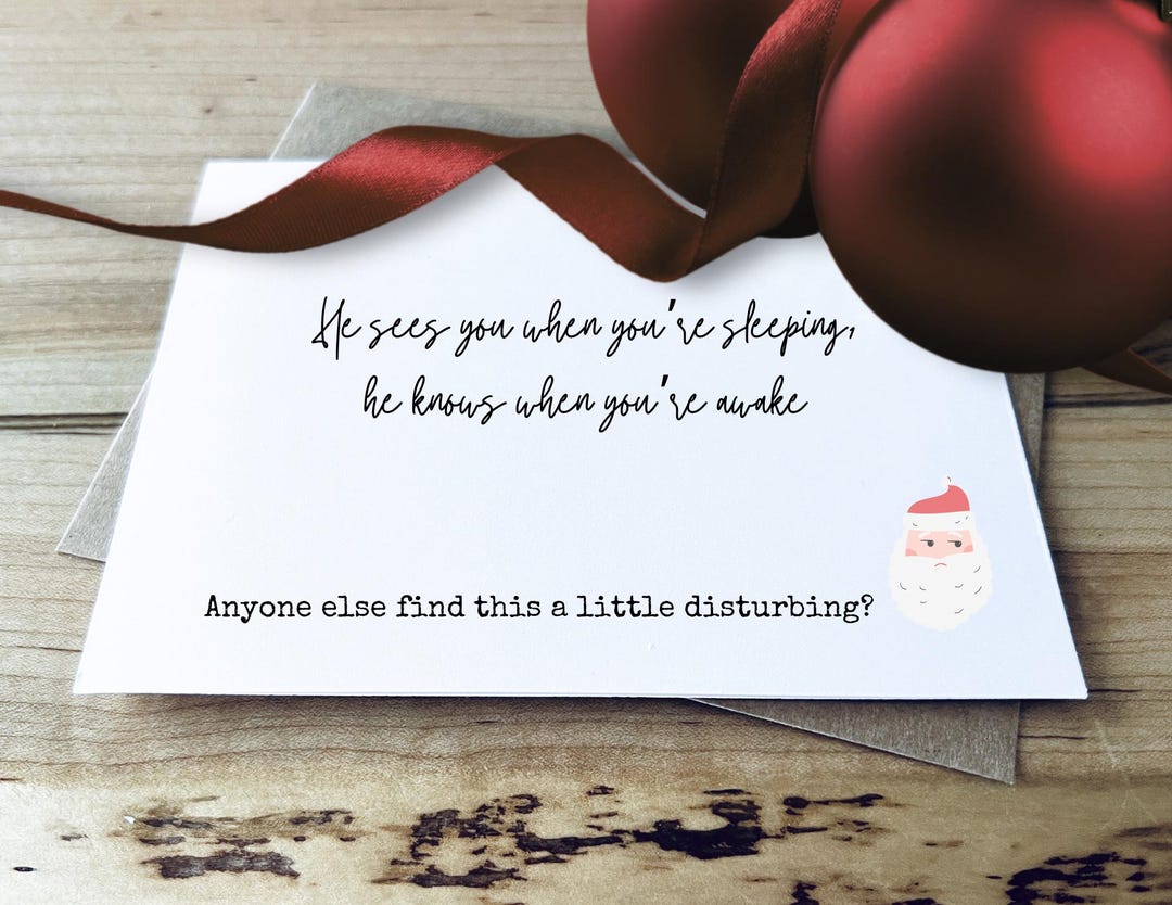 DISTURBED Santa Card | Sarcastic Christmas Card | Funny Holiday Card ...