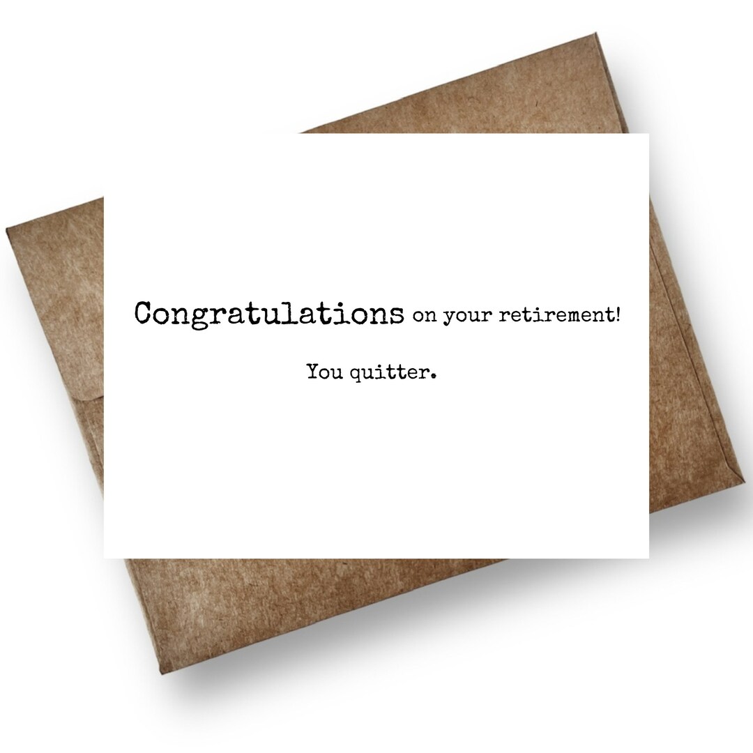 QUITTER! Funny Retirement Card for Coworker, Funny New Job Card for ...