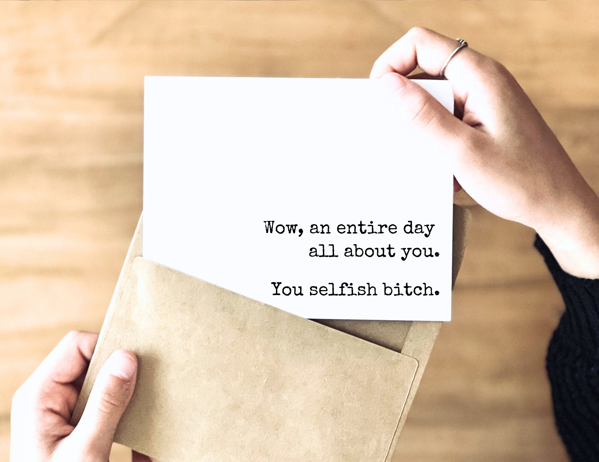 SELFISH B%tch Funny Birthday Card for Her Card for BFF Friend Card for a Sister Spa Gift Basket ...