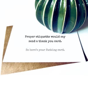 F%CKING Thank You Card | Funny Thank You Card | Rude Card ...