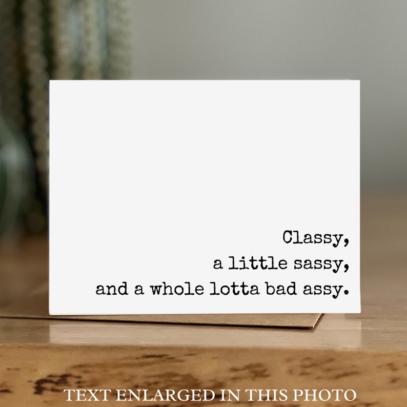 SASSY Bad Assy Funny Card for Best Friend, Funny Birthday Card ...