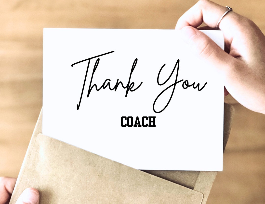 Coach Thank You Card Classic Coach Card or Funny Coach Card Blank on ...