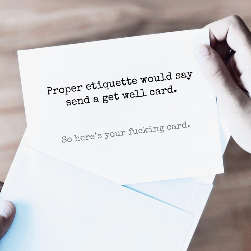 Funny Get Well Card - Etsy