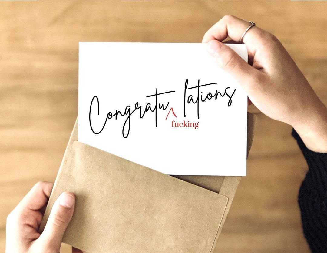Congratu-fcking-lations Funny Graduation Card Funny Congratulations ...