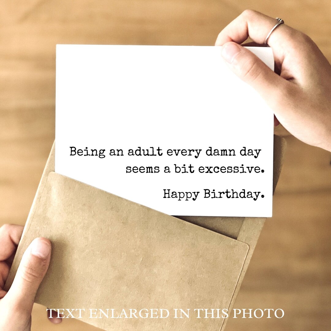 ADULTING Snarky Birthday Card for Adult Daughter and Adult Son Funny ...