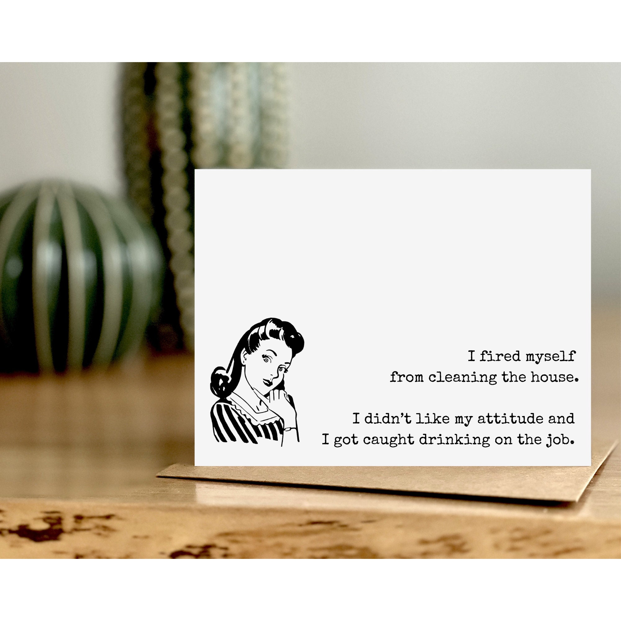 FIRED From Drinking on the Job | Funny Card for Friend | Best Friend ...