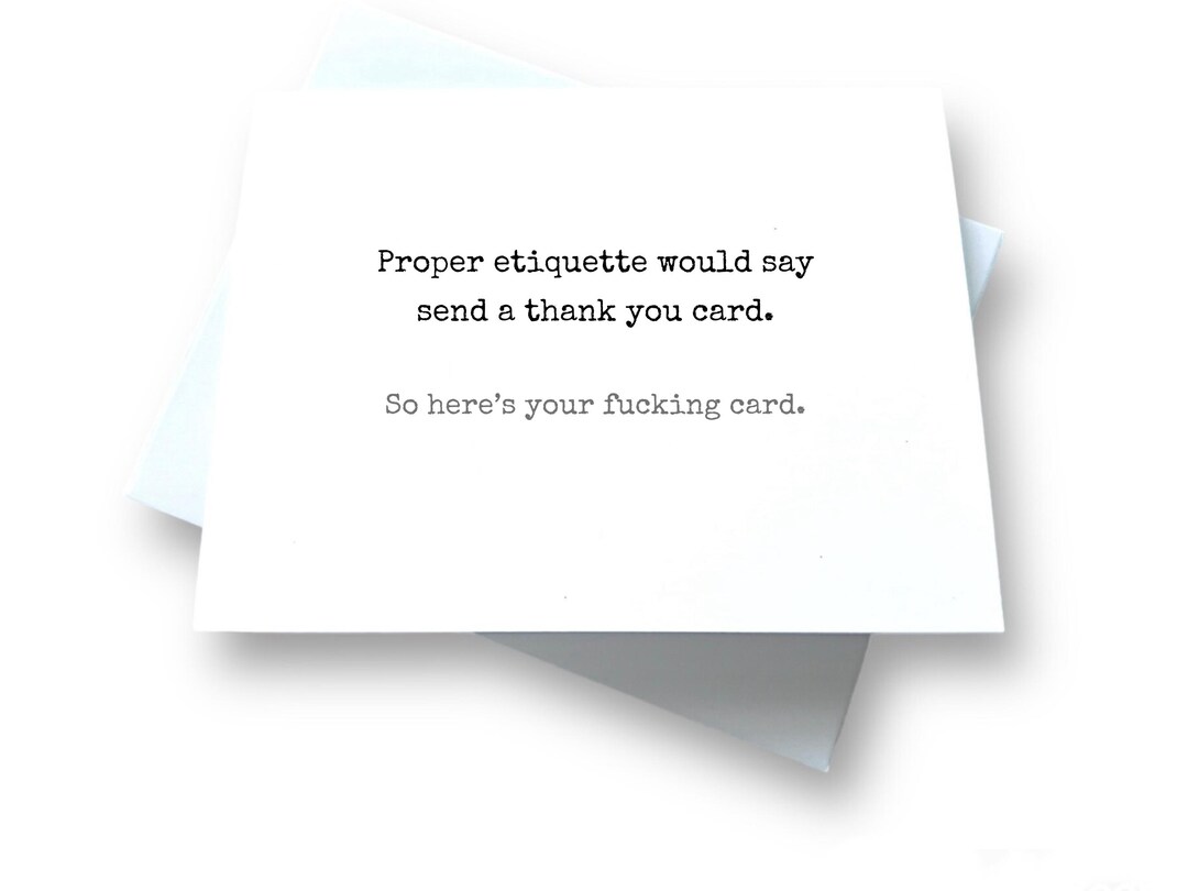 F%CKING Thank You Card | Funny Thank You Card | Rude Card ...
