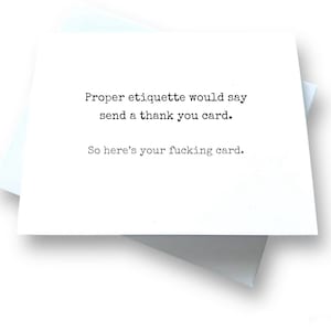 F%CKING Thank You Card | Funny Thank You Card | Rude Card ...