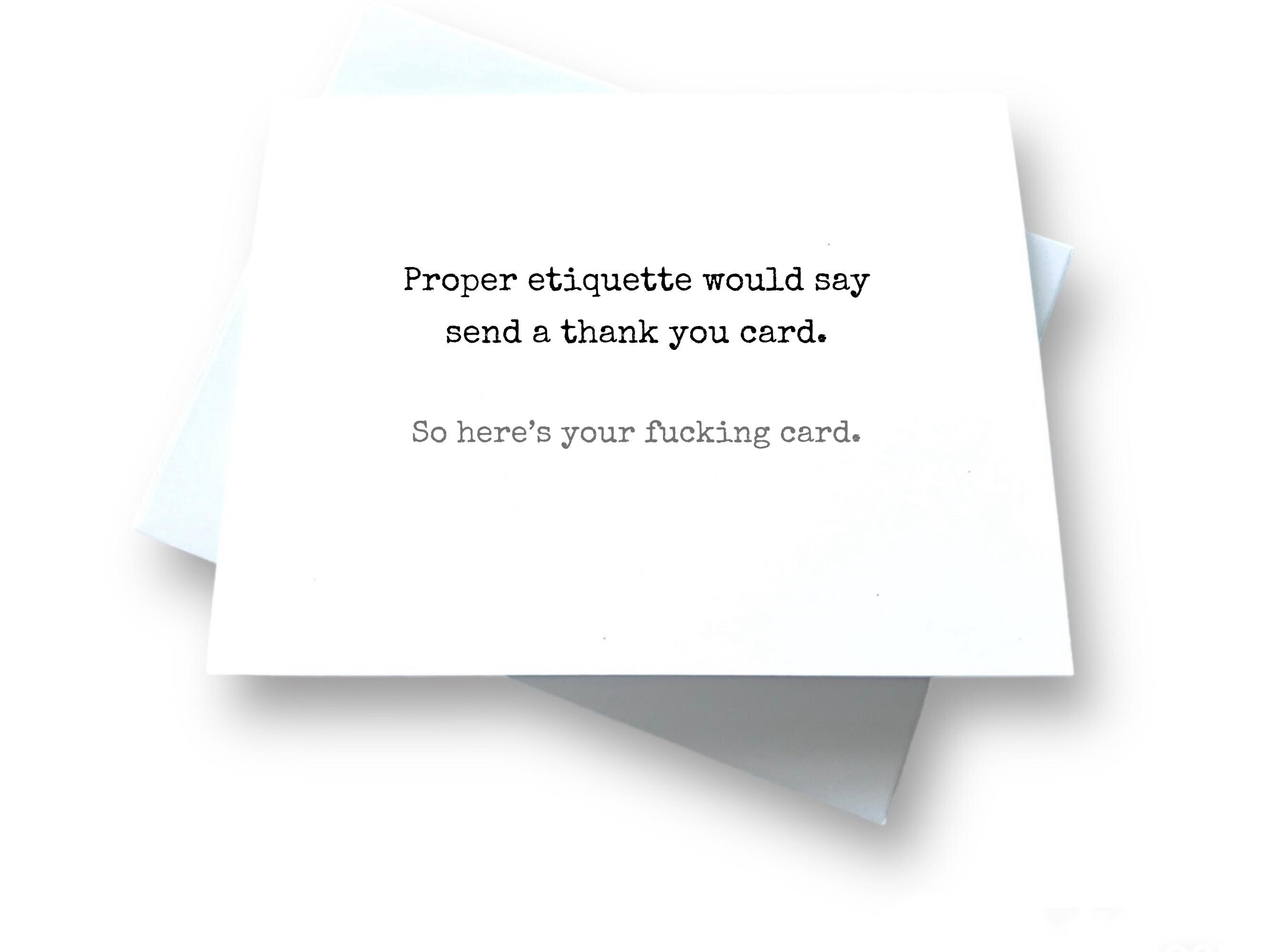 F%CKING Thank You Card | Funny Thank You Card | Rude Card ...
