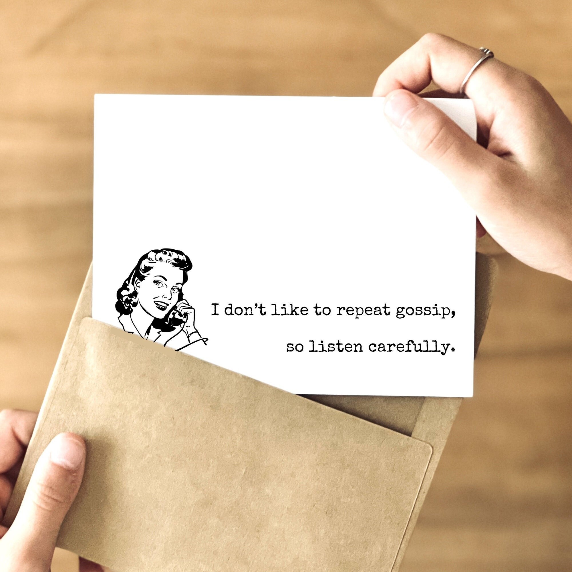 GOSSIP Funny Card for a Friend Sassy Best Friend Card Say HELLO or ...
