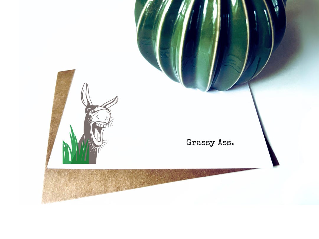 Grassy Ass, CHEEKY | Witty Thank You Card | Thank You Card Set or ...
