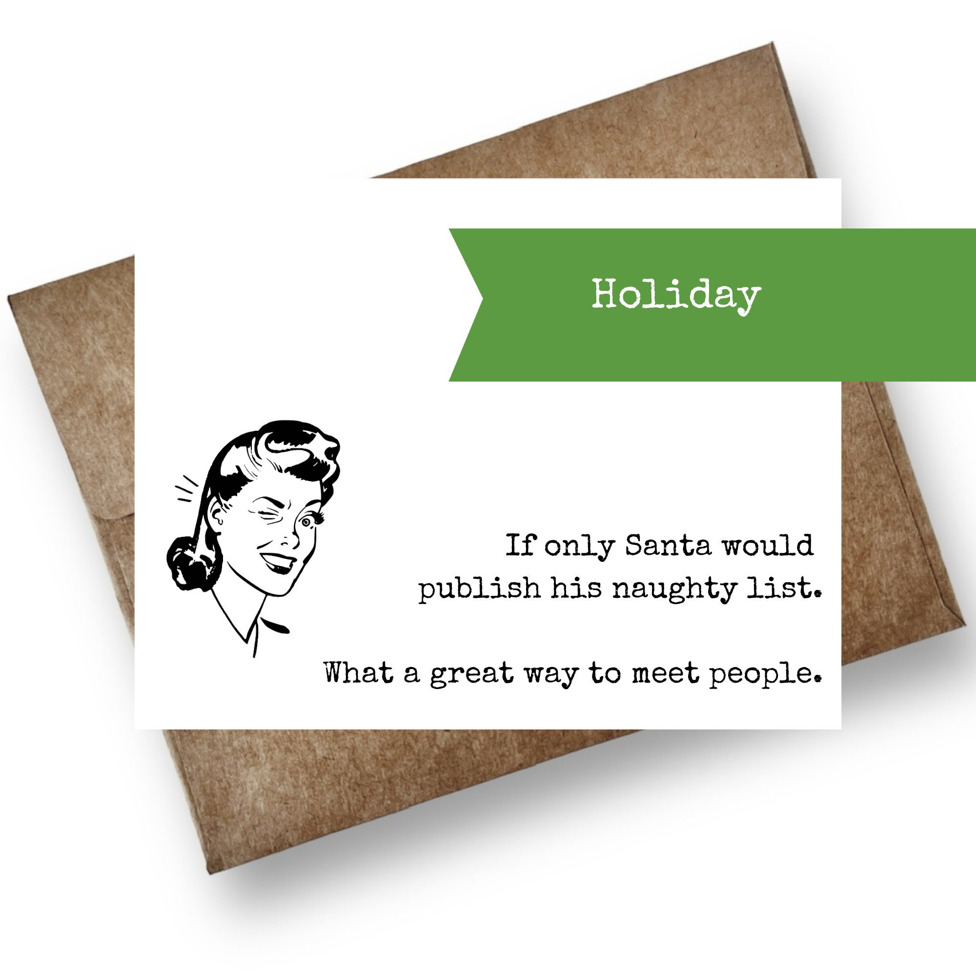 Sassy Funny Christmas Card For Friend Sarcastic Christmas Card Naughty