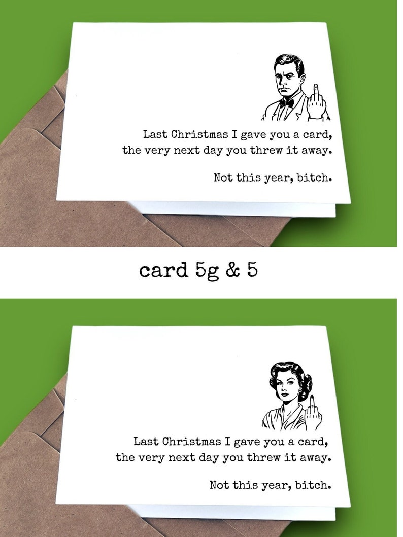 RUDE Christmas Cards Snarky, Sassy & Festive Holiday Cards One-of-a ...