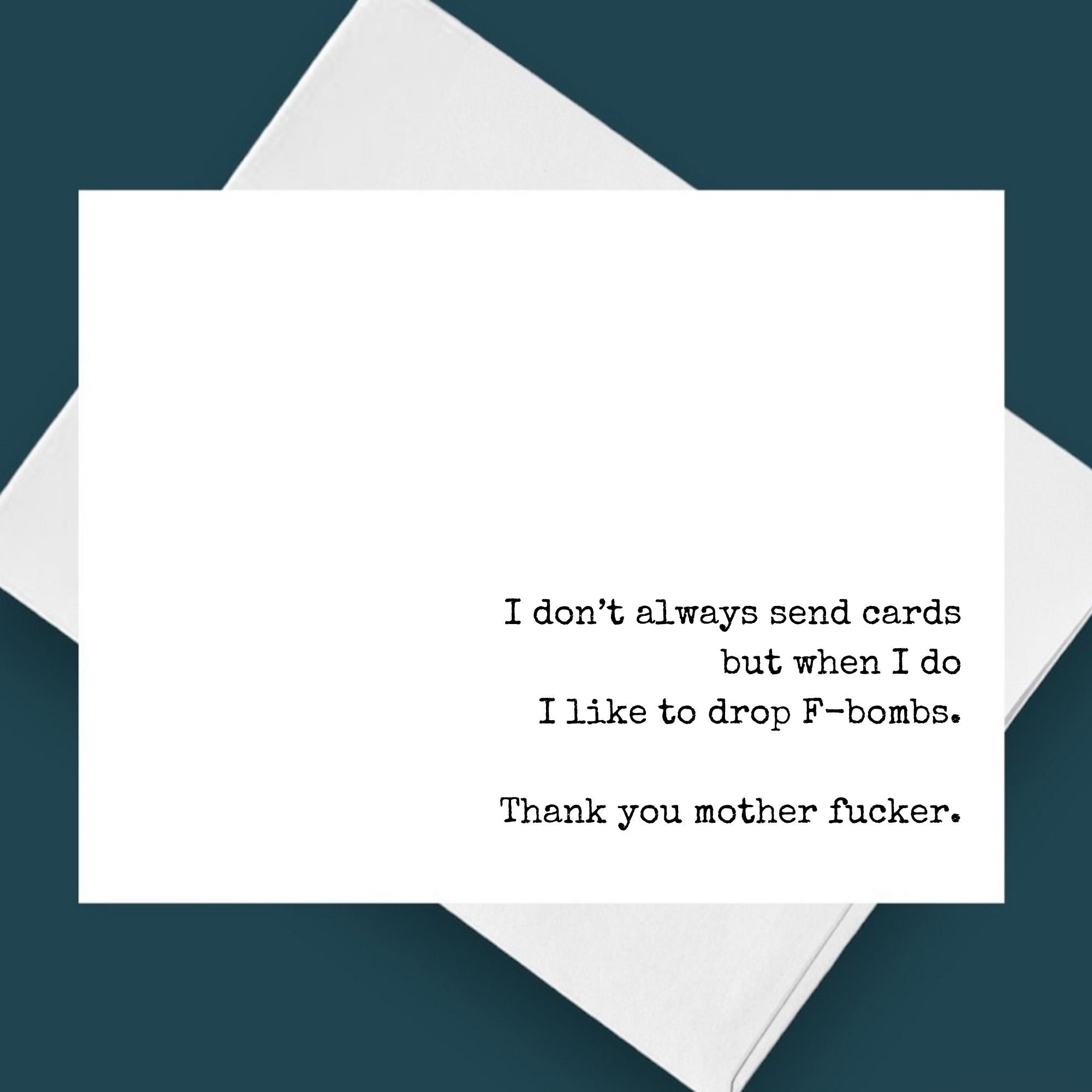 Thanks Motherf&cker, Funny Thank You Card for Friend, Rude Thank You ...
