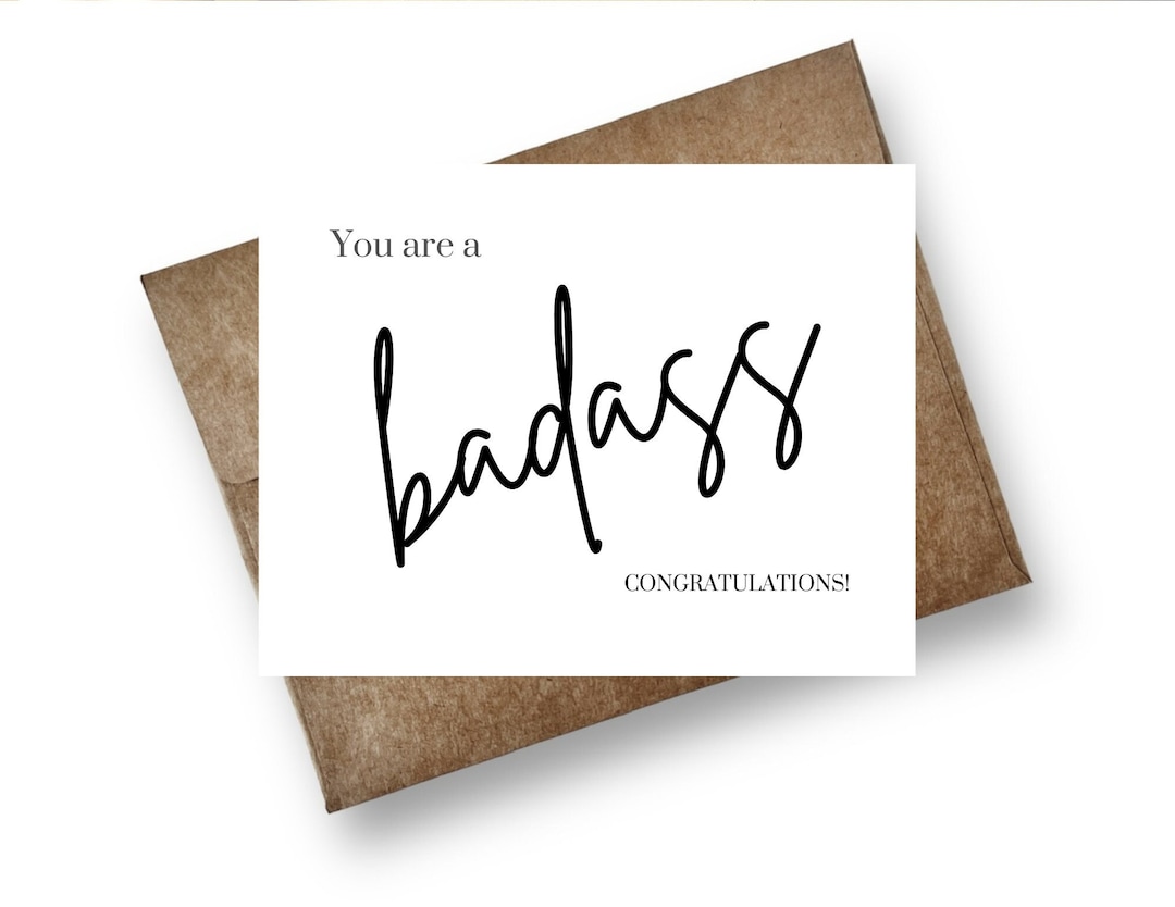 Funny Congratulations Card for Her | BAD@SS Card | Graduation Card | It ...