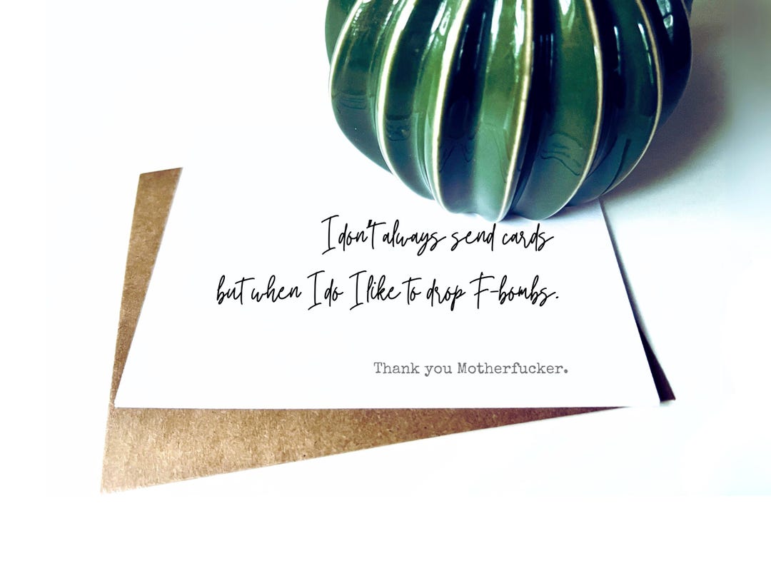 F-bombs | Funny Thank You Card for Adults | Rude Thank You Card in ...