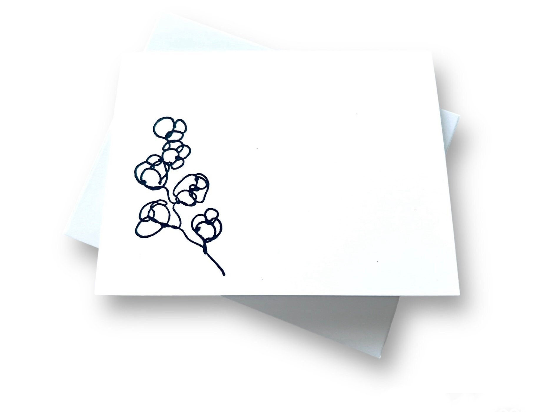 Floral Notecard Set All Occasion Blank Note Cards Modern Line Art ...