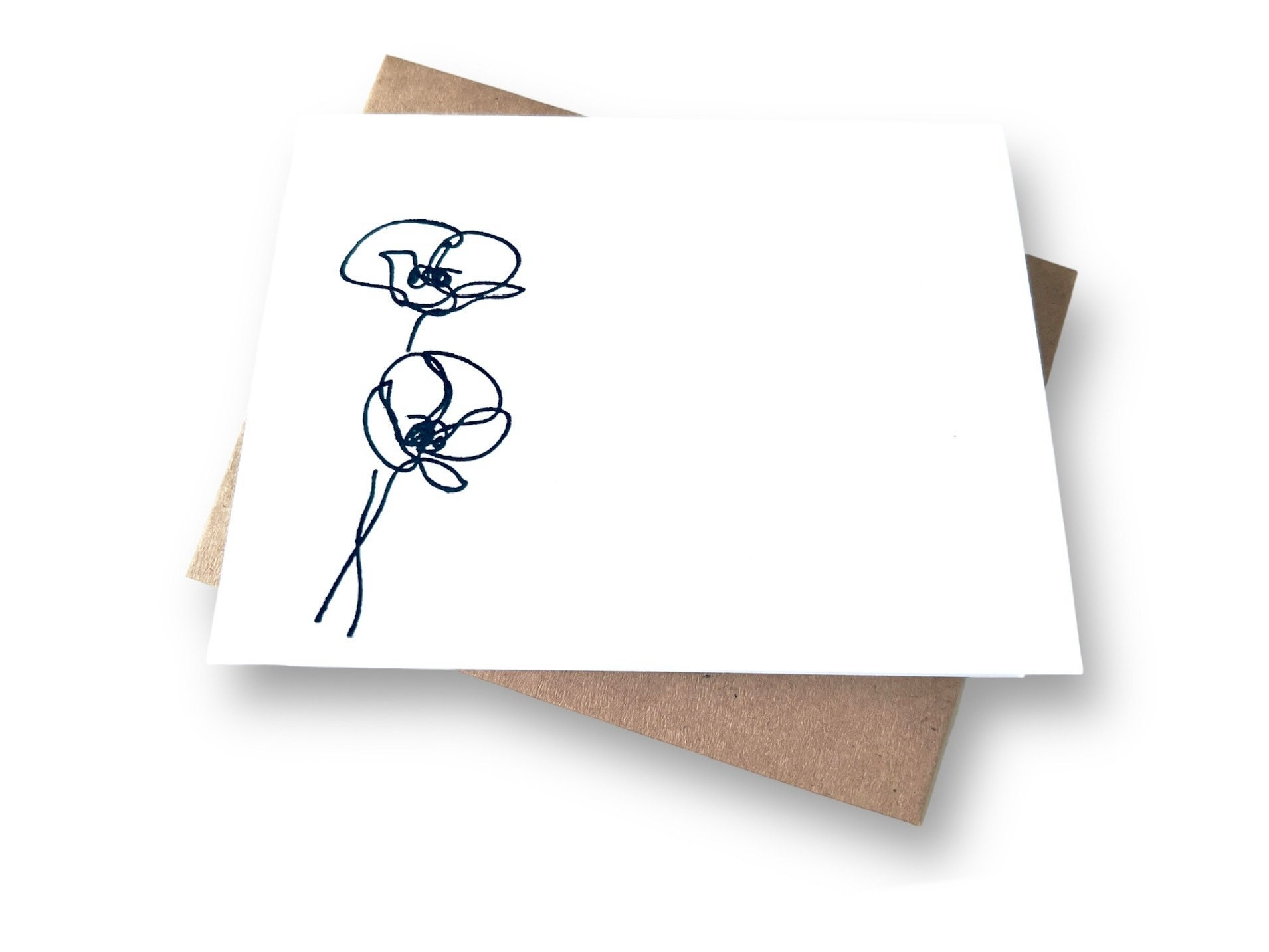 Floral Notecard Set | All Occasion Blank Note Cards | Modern Line Art ...
