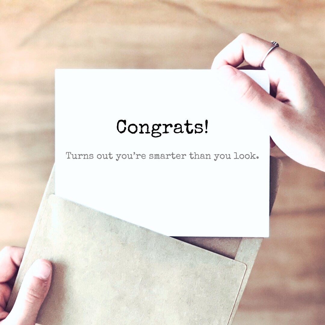 RUDE! Smarter Than You Look | Funny Congratulations Card | A Funny Card ...