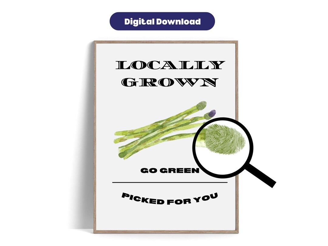 Go Green PRINT | Printable Fingerprint Art | Kids Craft | Keepsake Gift ...