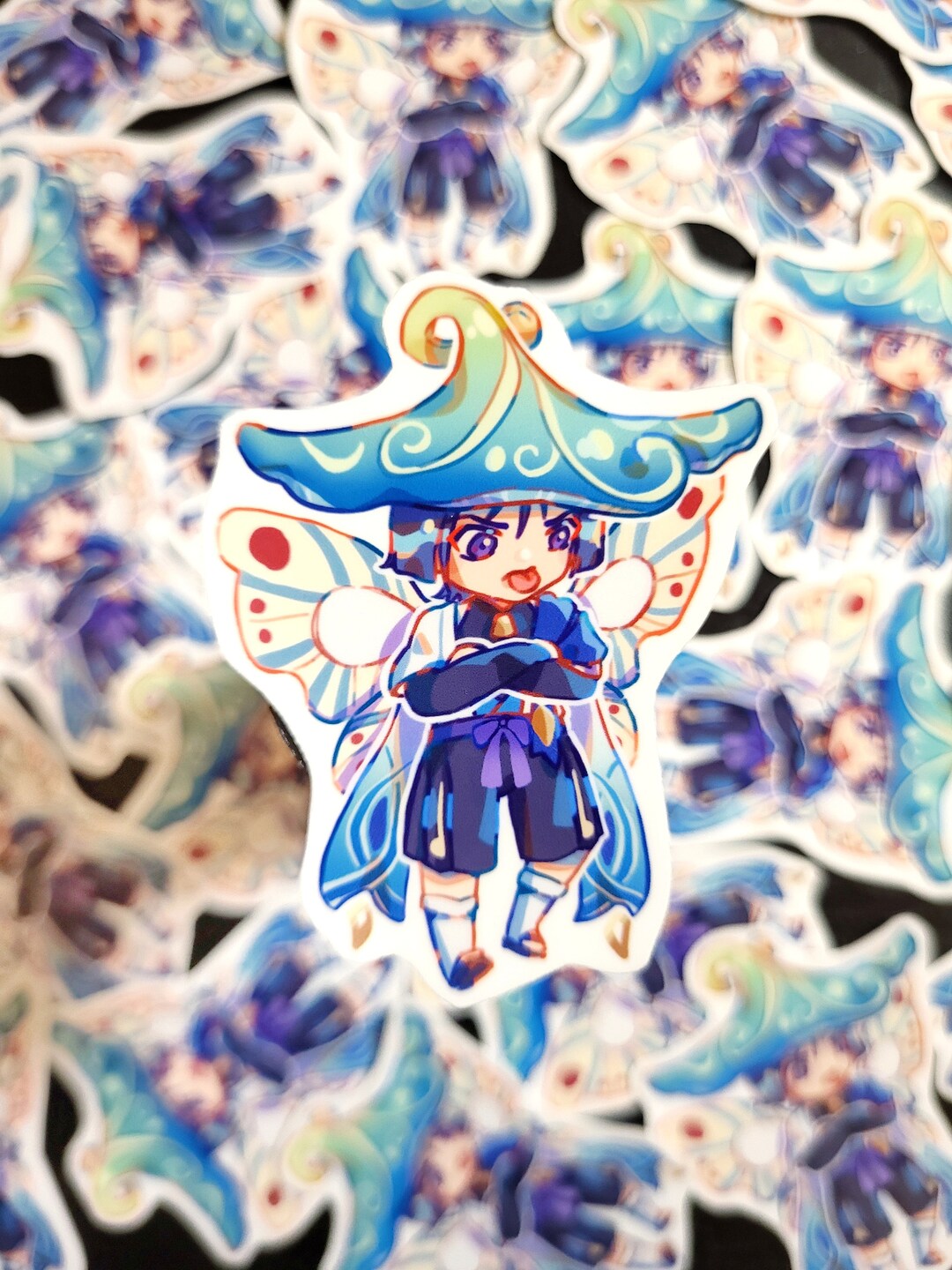 Genshin - Scaramouche With Mushroom Hat Glossy Vinyl Sticker - Etsy