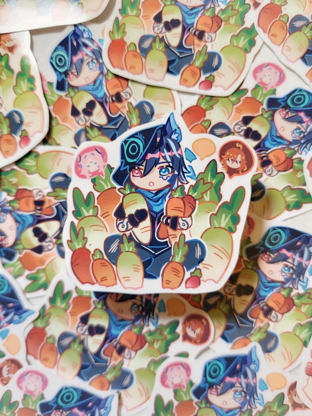 Genshin - Ororon Farming Carrots Glossy Vinyl Sticker - Etsy