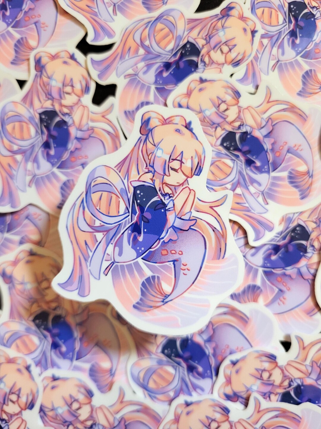 Genshin - Kokomi Sleeping Mermaid Glossy Vinyl Sticker - Etsy