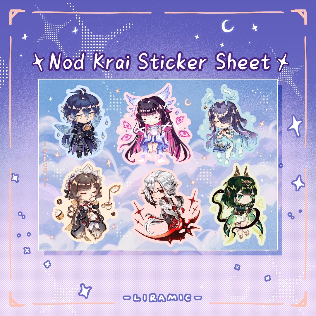 Nod Krai Sticker Sheet - Genshin Impact Columbina Flins Sandrone ...